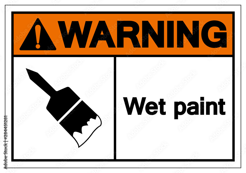 Warning Wet Paint Symbol Sign, Vector Illustration, Isolated On White ...