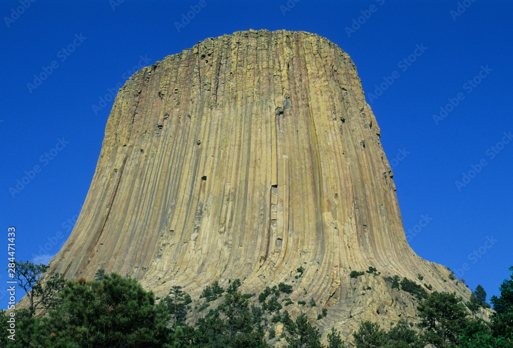 USA, Wyoming, Devil's Tower, Devil's Tower National Monument, 867' high ...