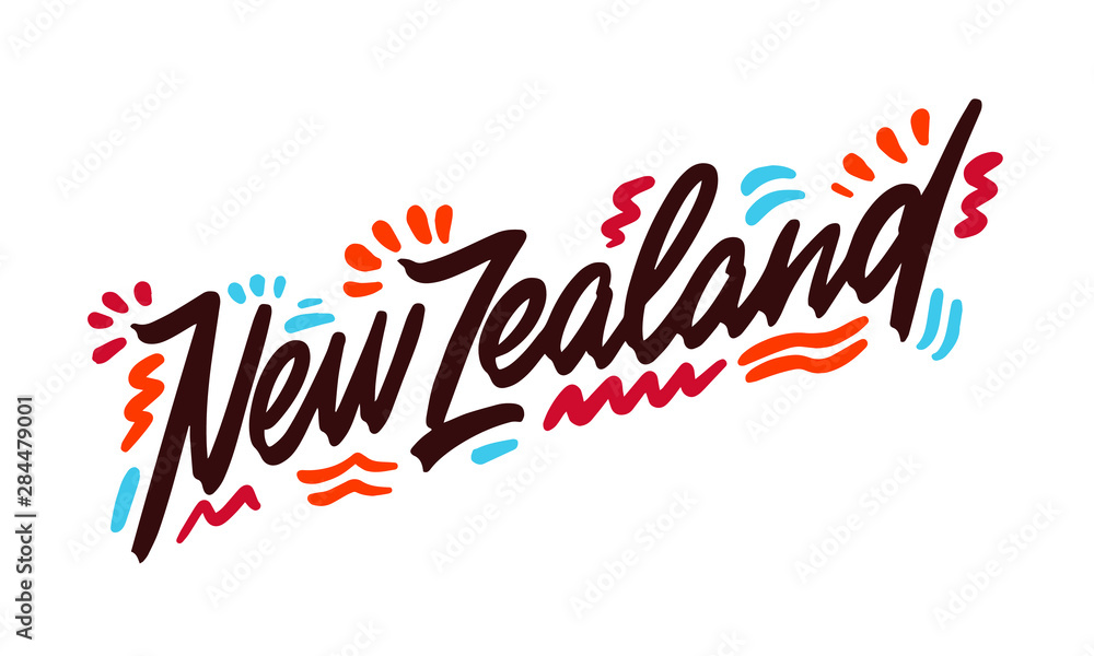 New Zealand handwritten country name.Modern Calligraphy Hand Lettering ...