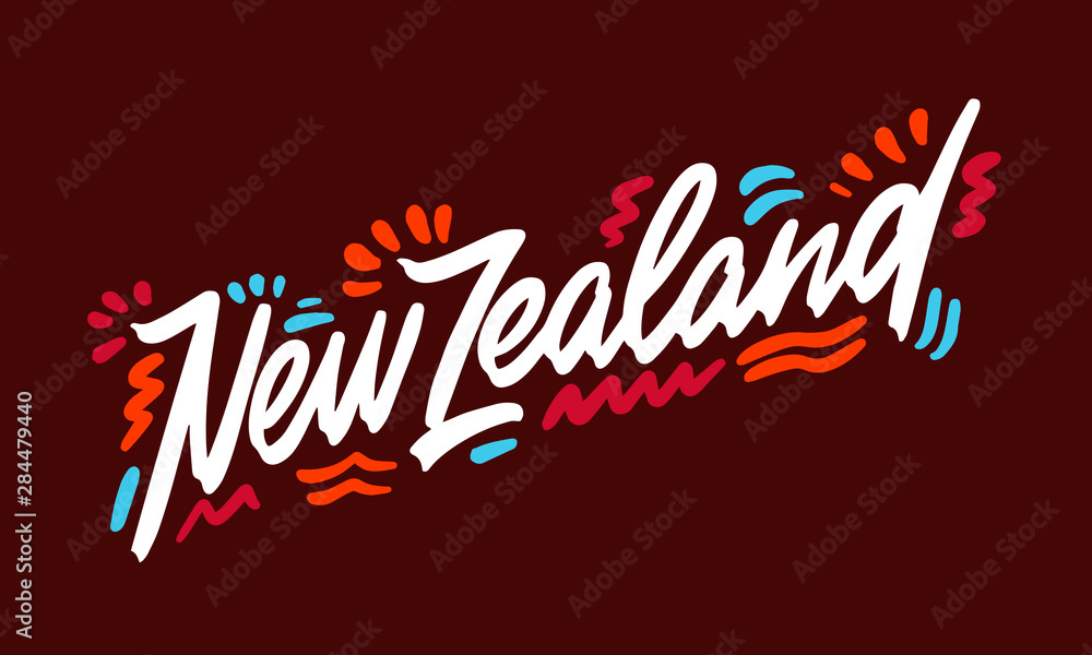 New Zealand handwritten country name.Modern Calligraphy Hand Lettering ...
