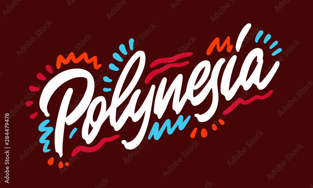 Polynesia handwritten subregion of Oceania name. Modern Calligraphy ...
