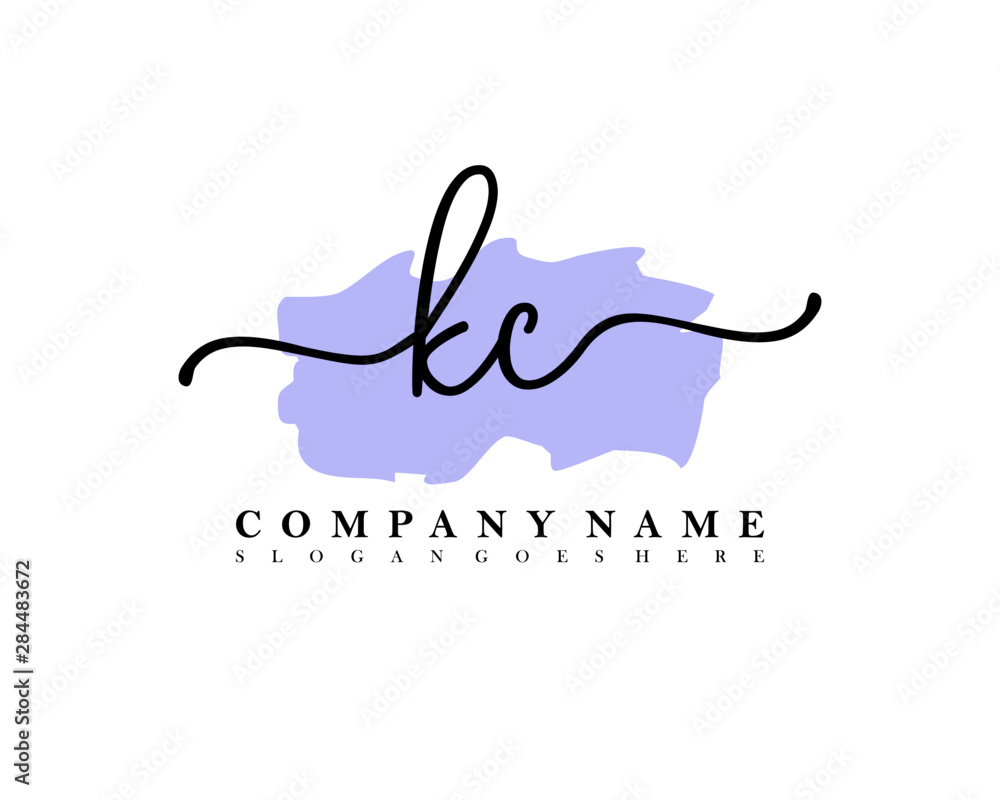 KC Initial letter handwriting and signature logo. Stock Vector | Adobe ...