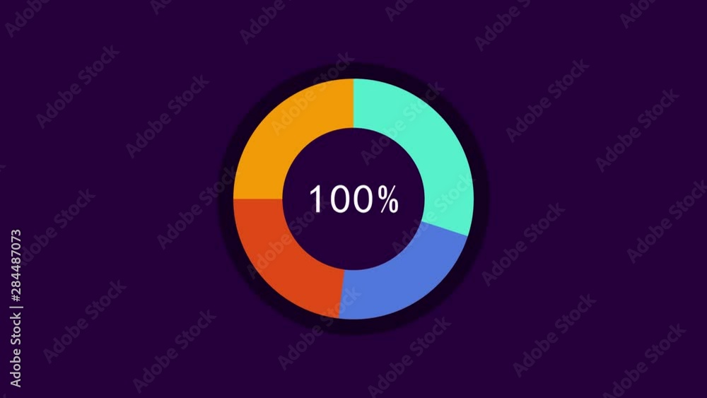 Vidéo Stock 4k percent Pie chart,economic finances graph.Science ...