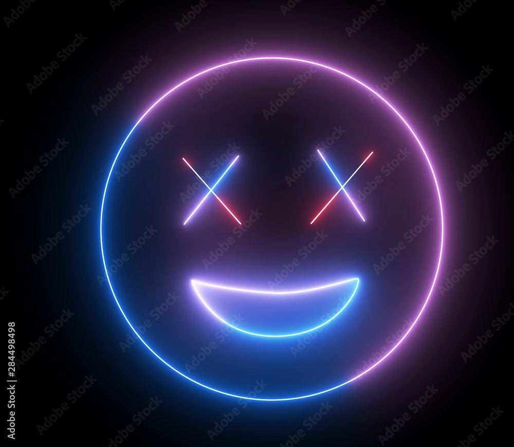 Neon Smiley Face