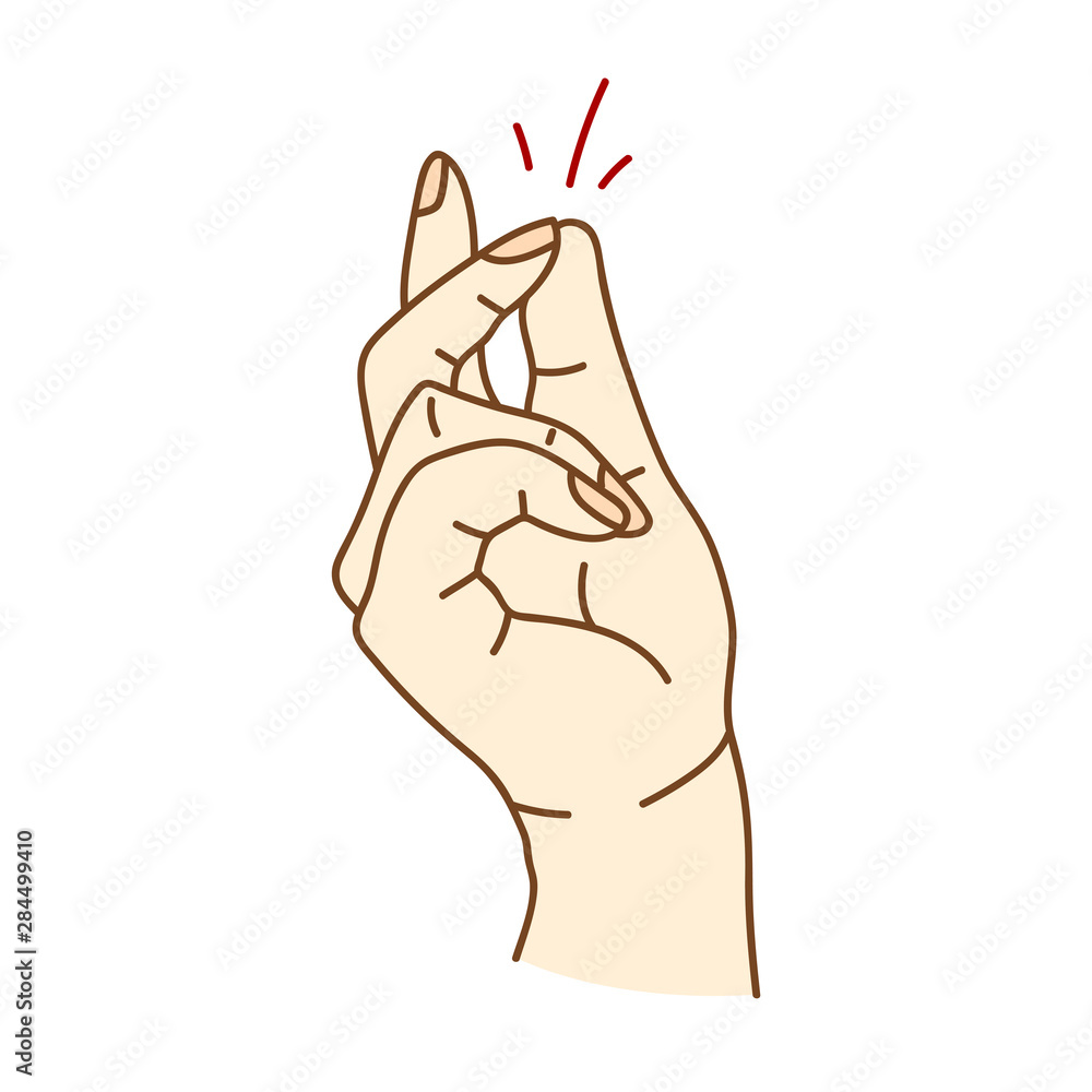 Outline hand with snapping finger gesture. Living easy concept vector ...