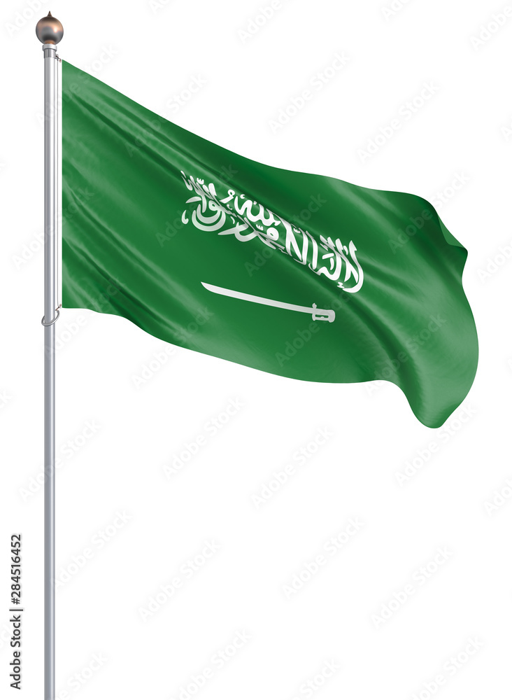 Saudi Arabia flag blowing in the wind. Background texture. Riyadh. 3d ...