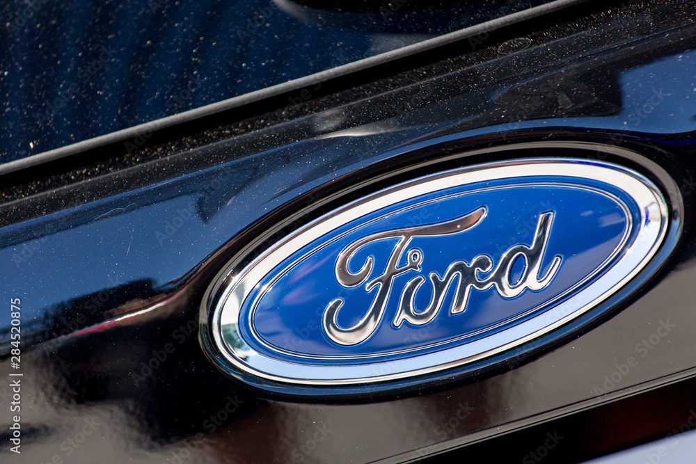 Ford logo on black car Stock Photo | Adobe Stock