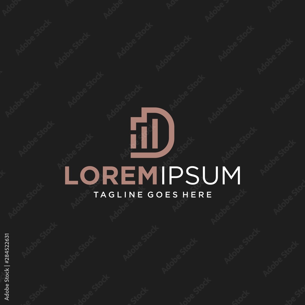 D chart square logo design inspiration Stock Vector | Adobe Stock