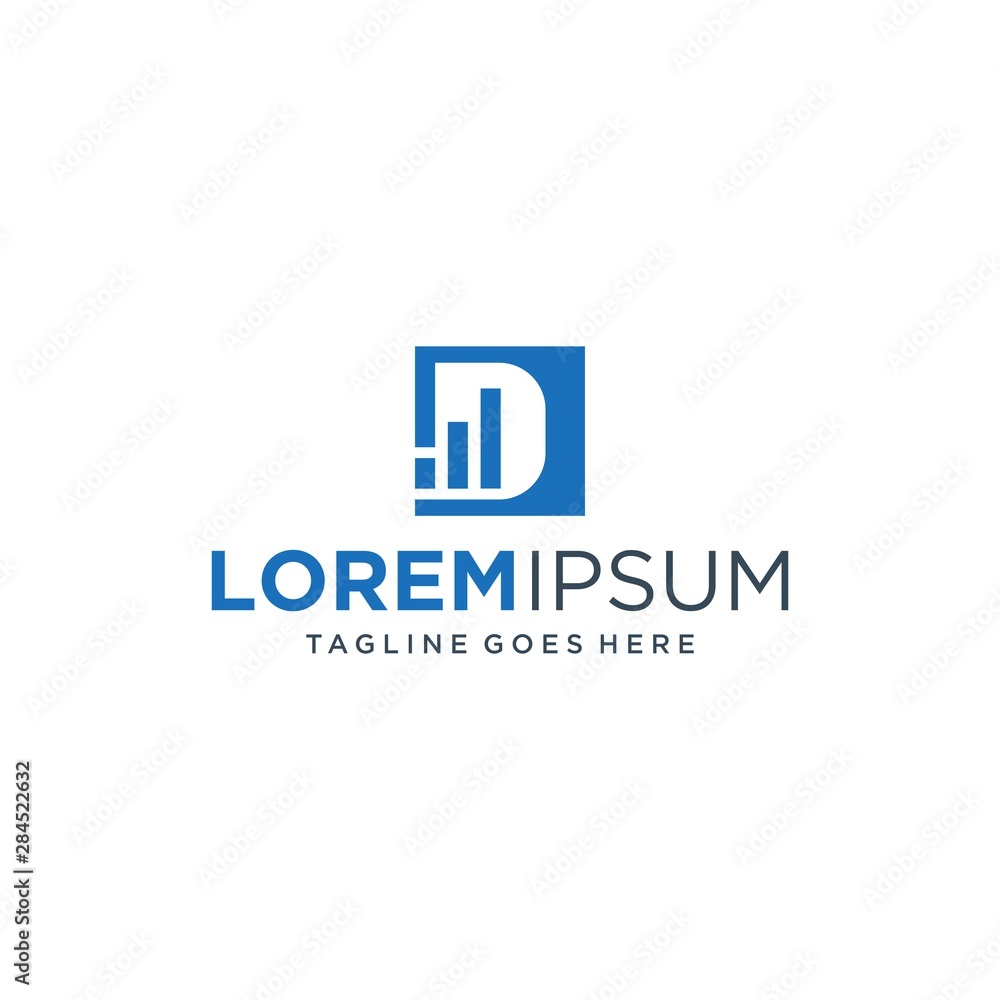 D chart square logo design inspiration Stock Vector | Adobe Stock