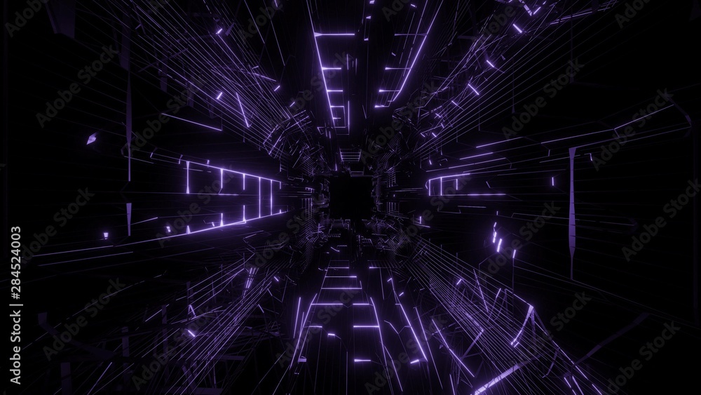 purple wireframe design with nice reflection 3d rendering background ...