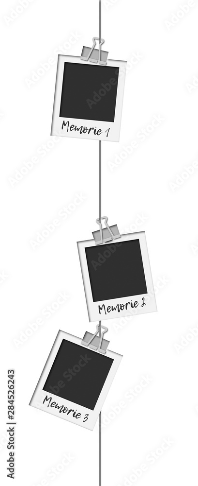 Flat paper cut design illustration of vintage polaroid photo shots ...