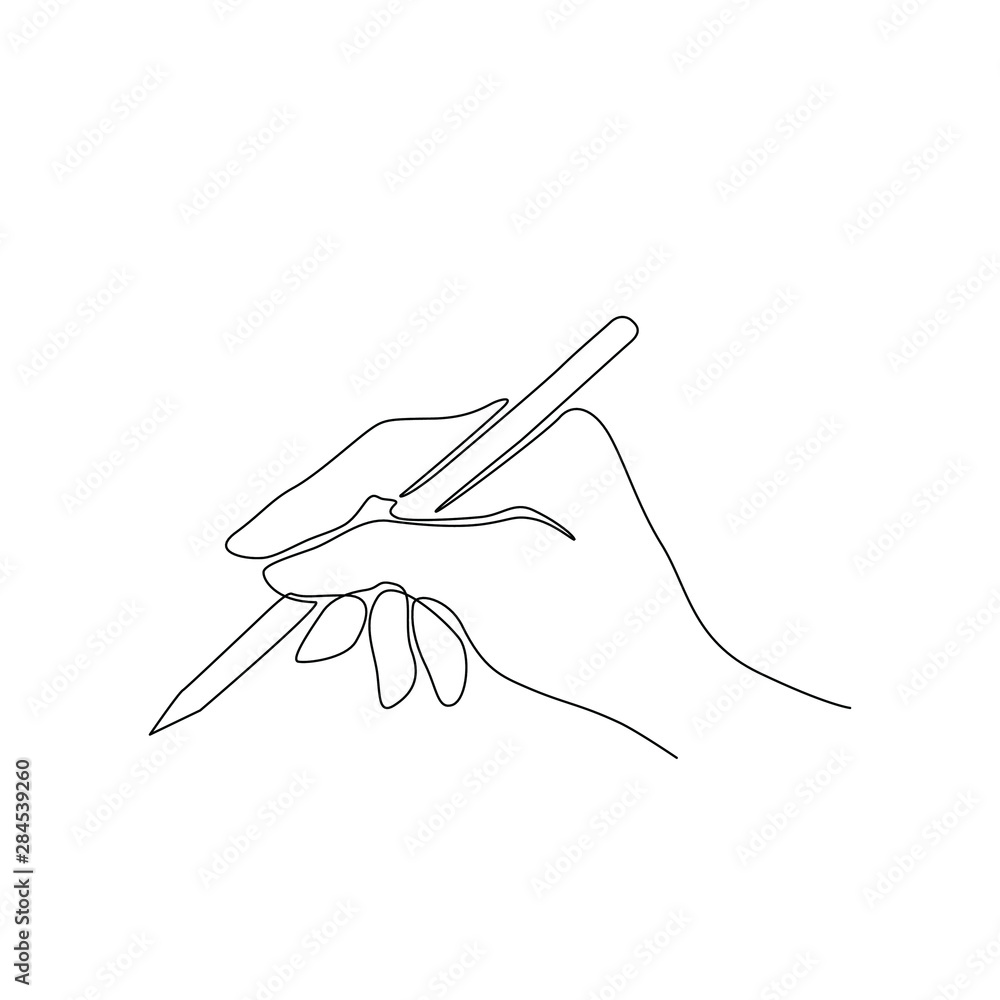 Hand writing, continuous line drawing, tattoo, print for clothes and ...