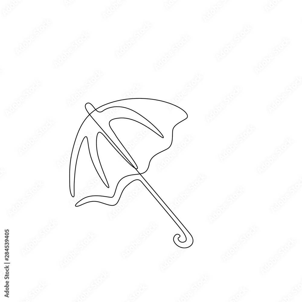 Umbrella continuous line drawing, tattoo, print and logo design ...