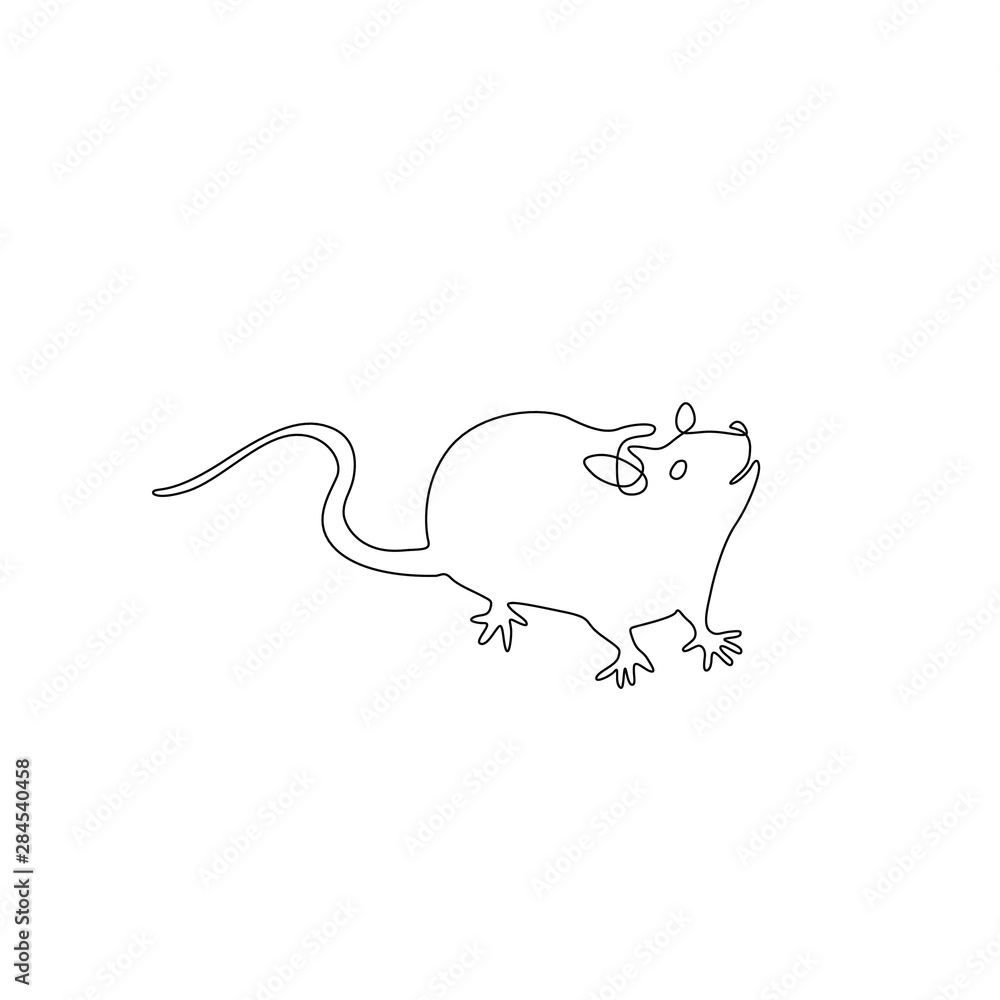 Rat continuous line drawing, Chinese Zodiac Sign Year of Rat, Happy ...