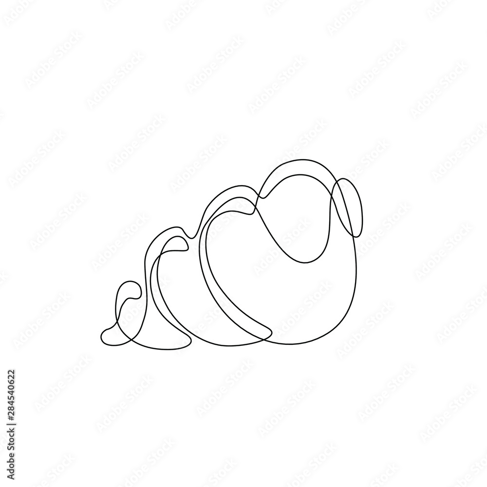 Sea shell continuous line drawing, single line on a white background ...