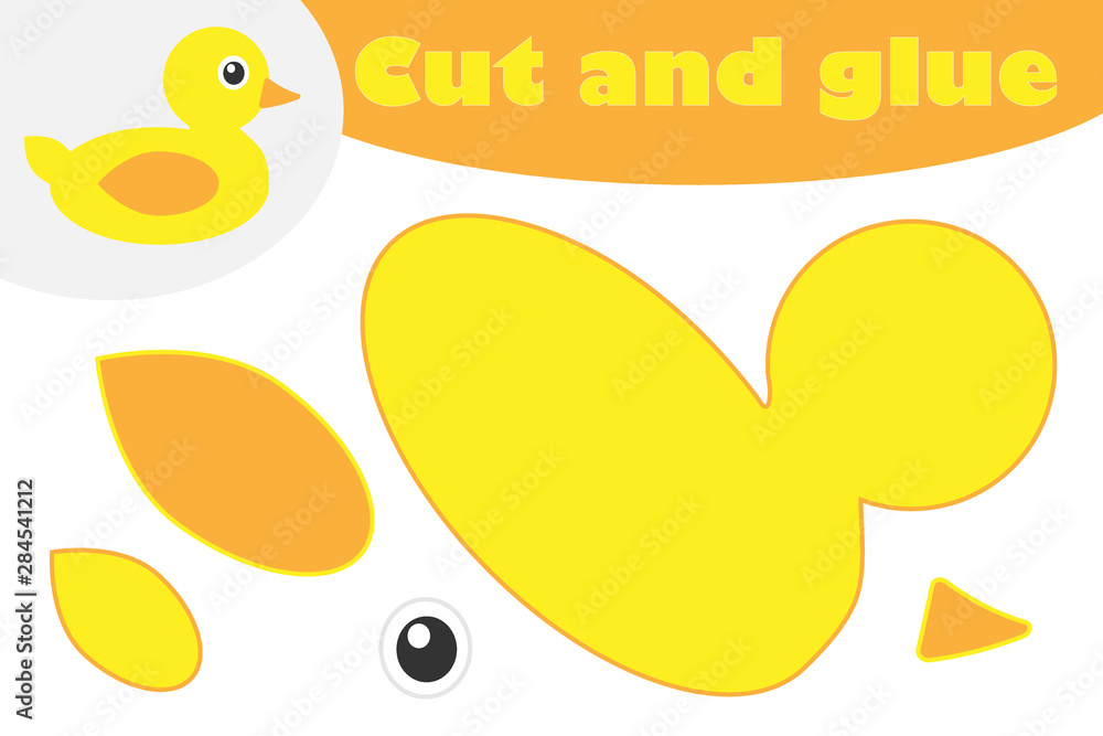 Duck in cartoon style, education game for the development of preschool ...