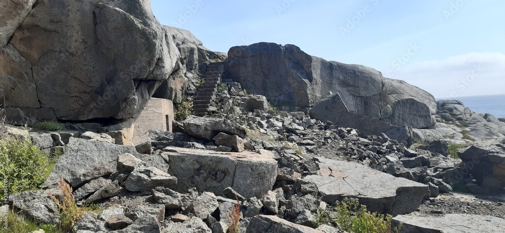 Magestic view of The End of the Earth on Tjome in Norway. Verdens Ende ...