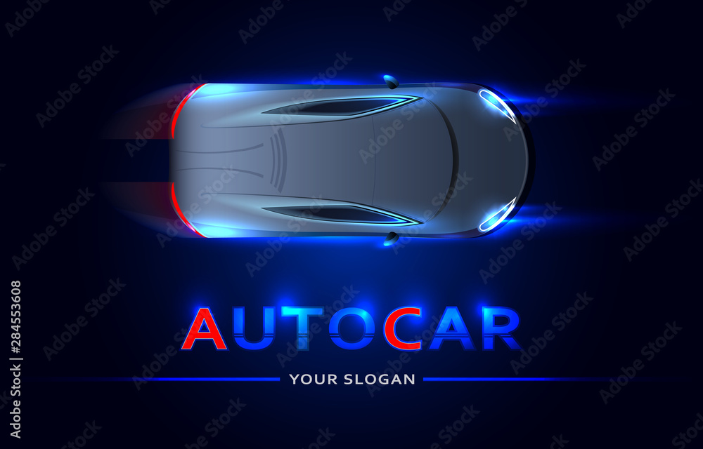 Car Logo. High Speed Sport Car - Futuristic Concept. Smart car. Vector ...