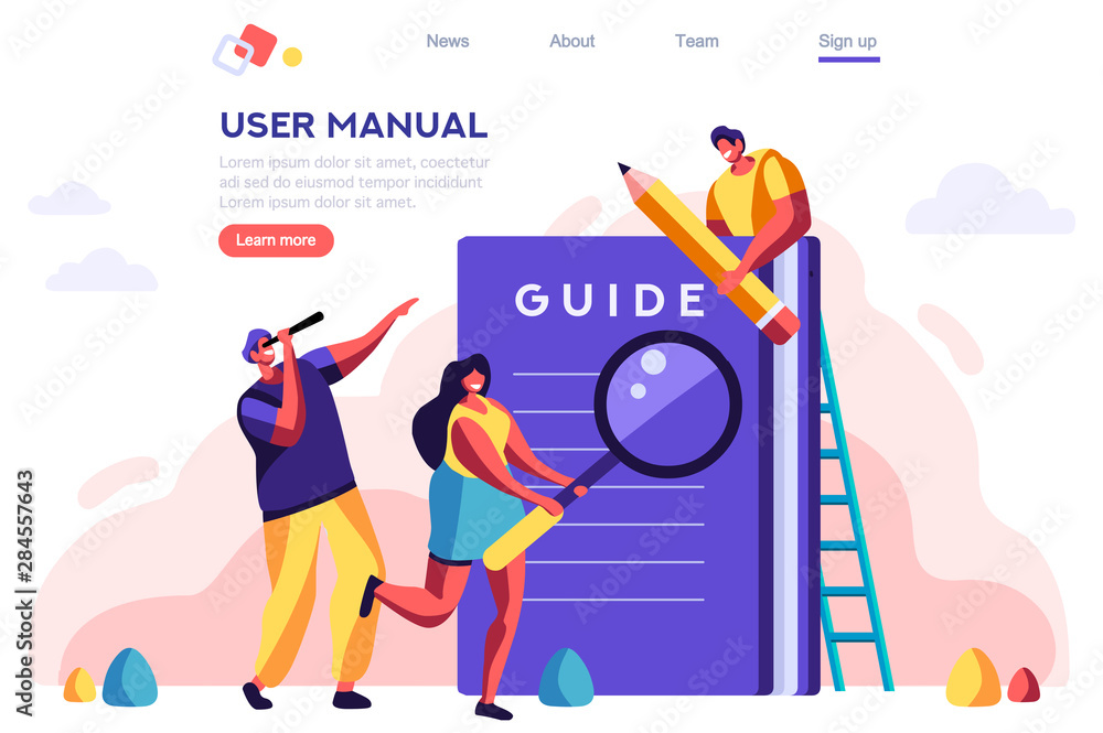 Instructions Manual Concept. Textbook, Document Construction. User ...