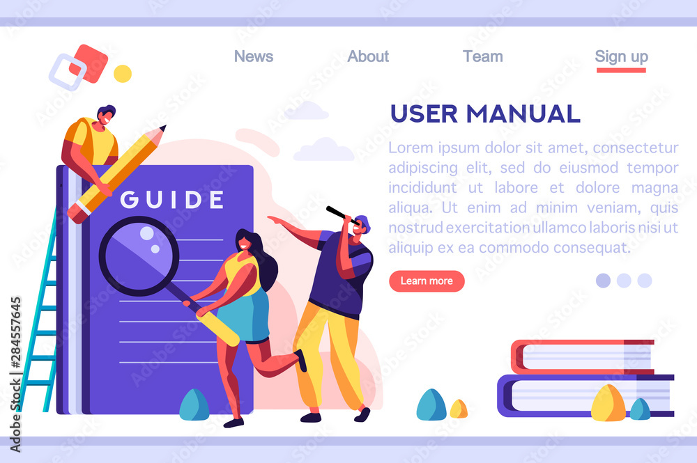 Instructions Manual Concept. Textbook, Document Construction. User ...