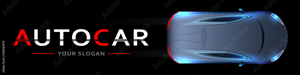 Car Logo. High Speed Sport Car - Futuristic Concept. Smart car. Vector ...