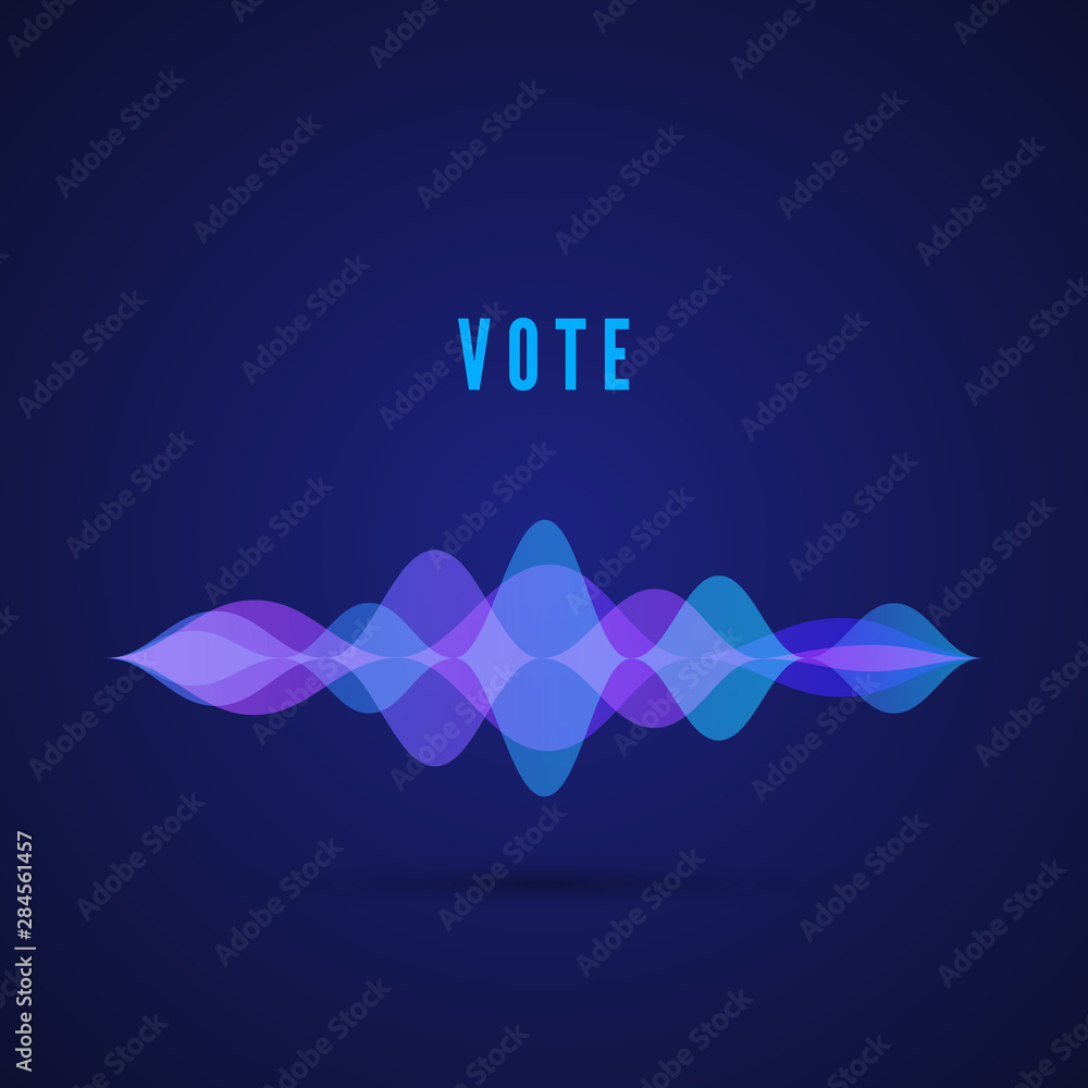 Display of sound frequency. Digital vote interface for app. Design of ...