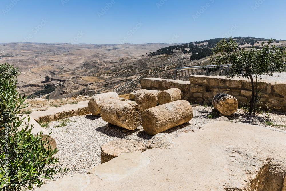 The memorial of Moses on Mount Nebo in Jordan. The place is mentioned ...