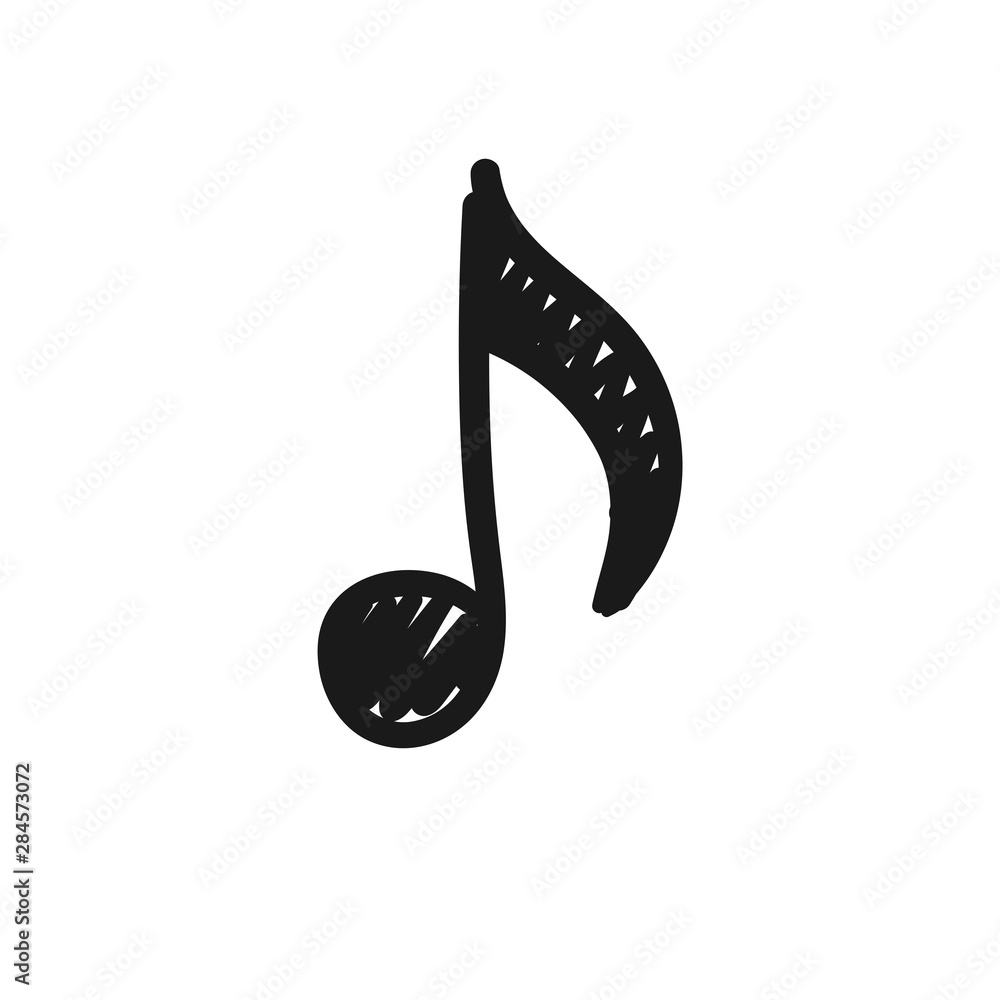Music note doodle icon, hand drawn musical symbol Stock Vector | Adobe ...