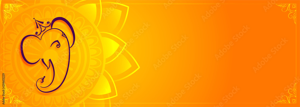 creative lord ganesha banner with text space Stock Vector | Adobe Stock
