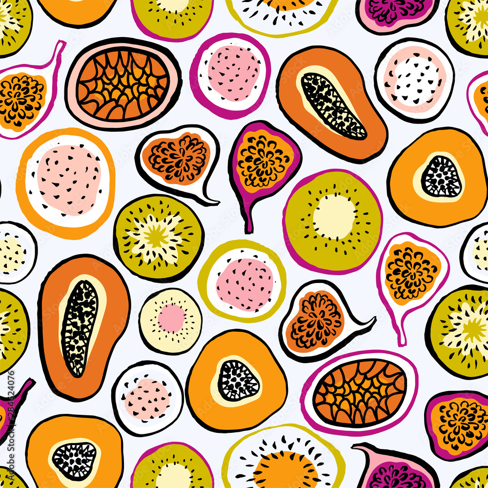 Textured fruit endless design for fabric, wrap paper or wallpaper ...