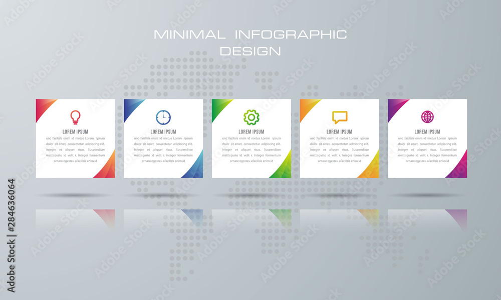 Infographic template with 5 options, workflow, process chart,Timeline ...