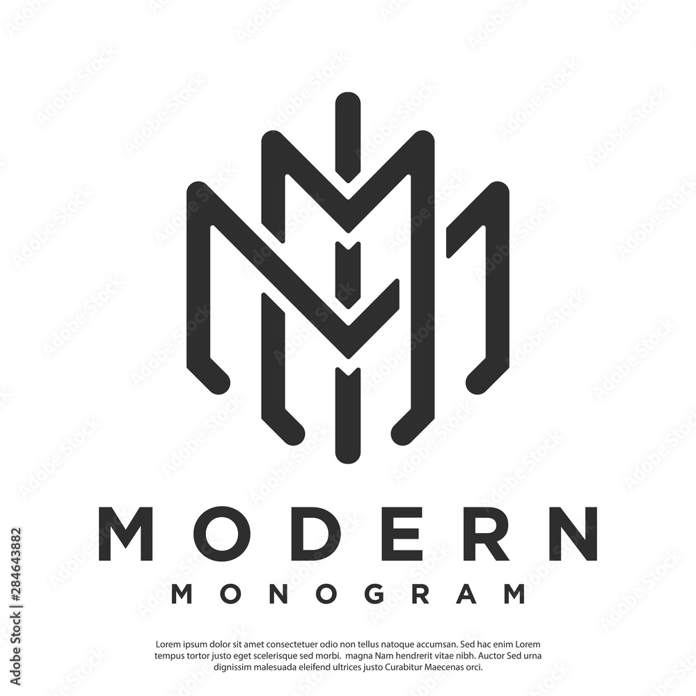 monogram letter "M" logo vector Stock Vector | Adobe Stock