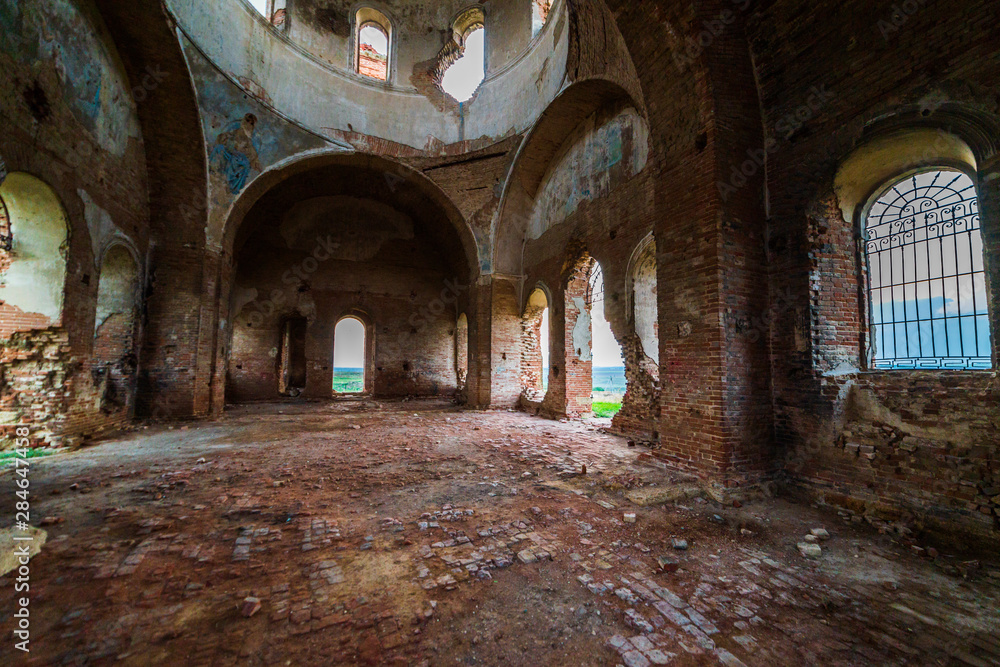 Old orthodox church ruins. Abandoned religionic building Stock Photo ...