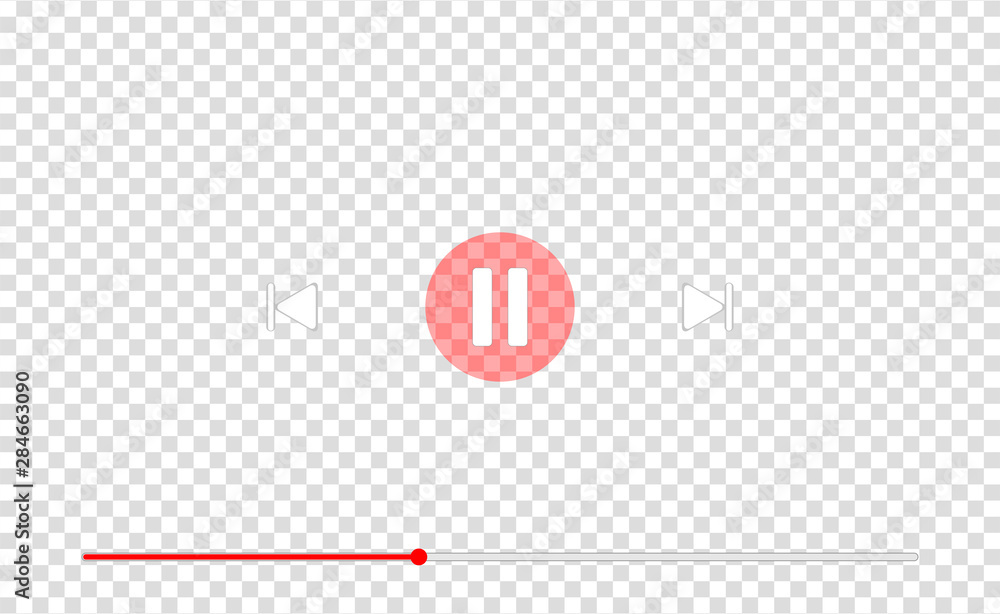 Vector Illustration of the red video player sign or movie media play ...