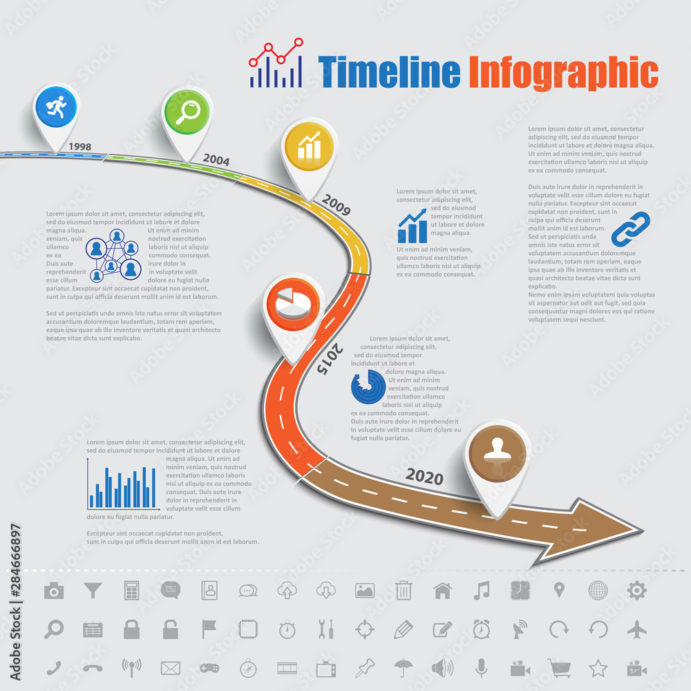Business road map timeline infographic icons designed for abstract ...