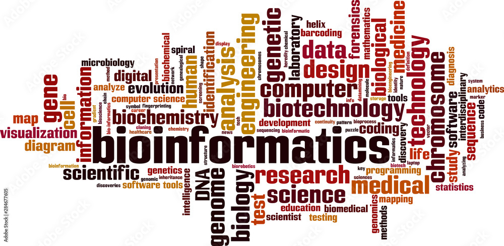 Bioinformatics word cloud Stock Vector | Adobe Stock