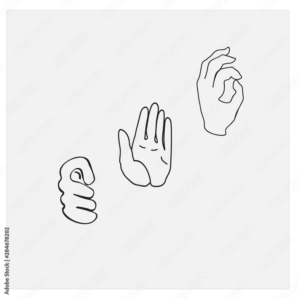 symbols, hand set,finger, different characters and meanings Stock ...