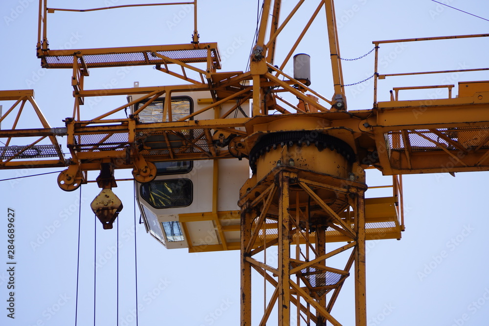 Boom crane on construction of high-rise building. Construction Site ...