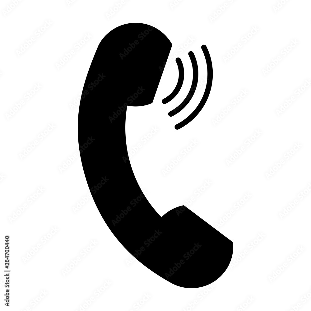 Phone icon silhouette. Telephone symbol. Vector illustration isolated ...