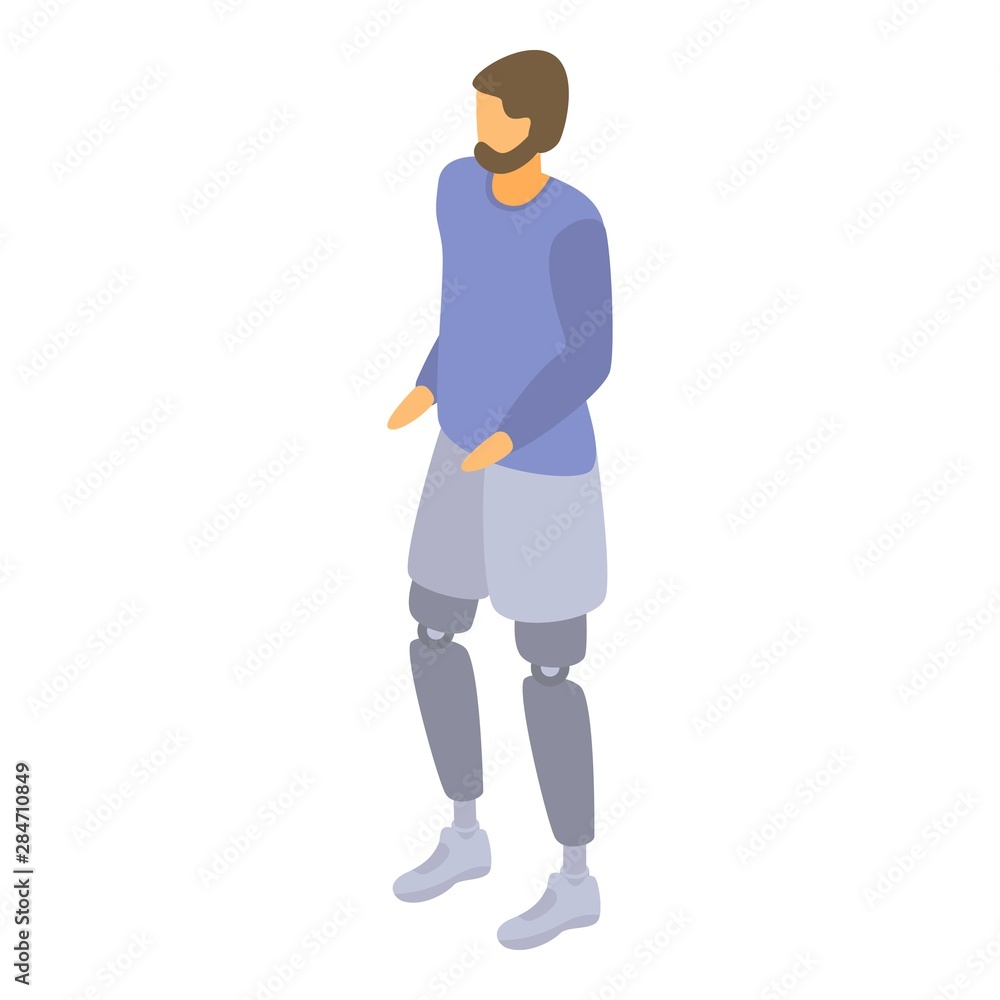 Man leg amputation icon. Isometric of man leg amputation vector icon ...