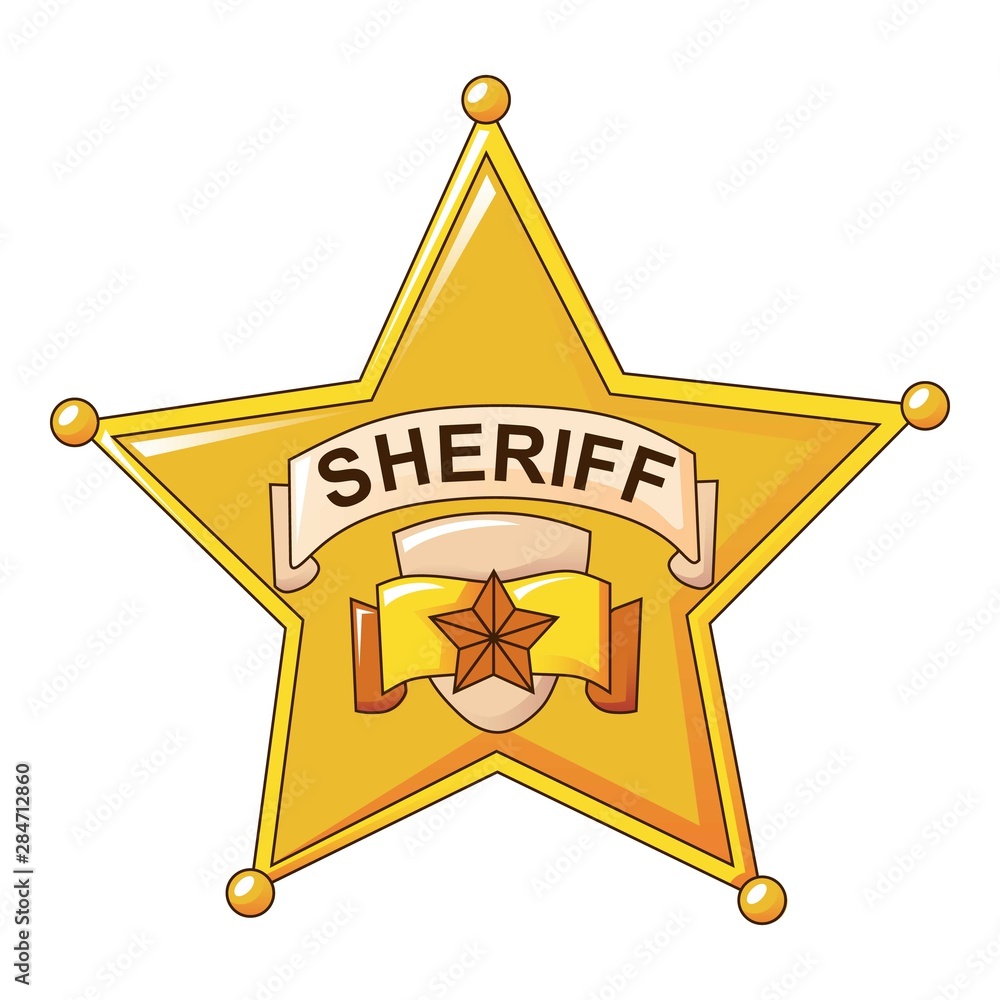 Sheriff gold star icon. Cartoon of sheriff gold star vector icon for ...