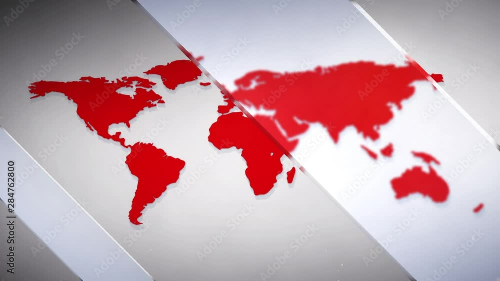 A 3D render, zooming out of Russia, revealing a continental map of the ...