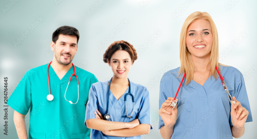 Healthcare people group. Professional doctor working in hospital office ...