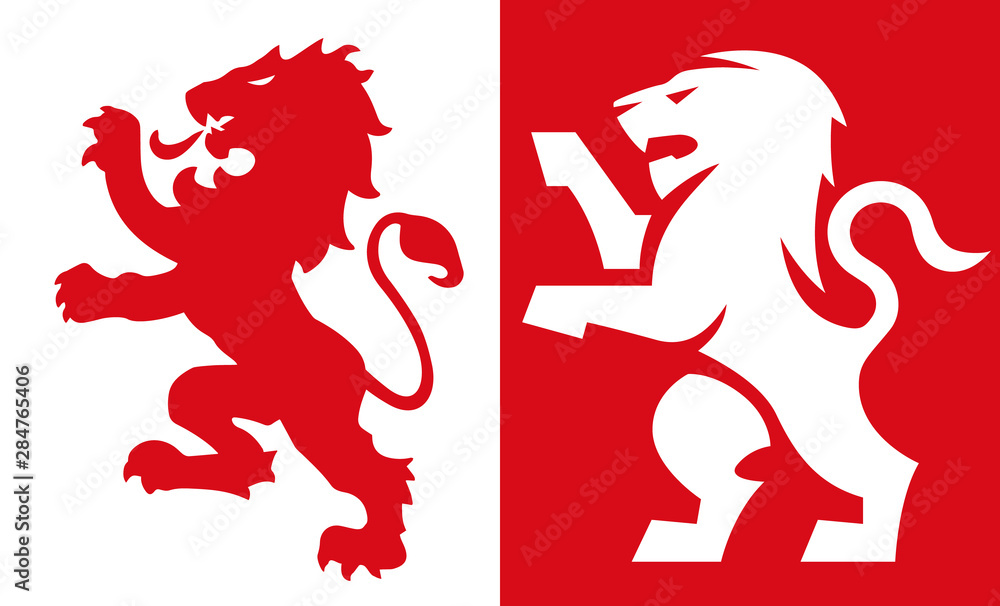 ライオンの紋章 Lion Crest, old and new style heraldic vector emblem Stock ...