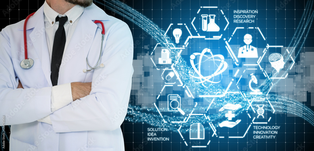 Medical Healthcare Research and Development Concept. Doctor in hospital ...