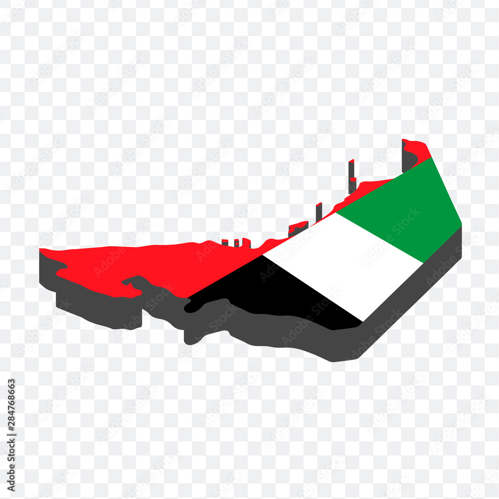 Map United Arab Emirates isometric concept. 3d flat illustration of Map ...