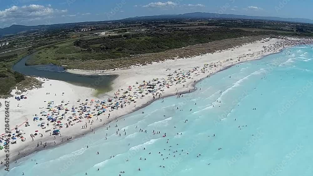 Vidéo Stock Rosignano Solvay, aerial view of Spiagge Bianche. Tropical ...