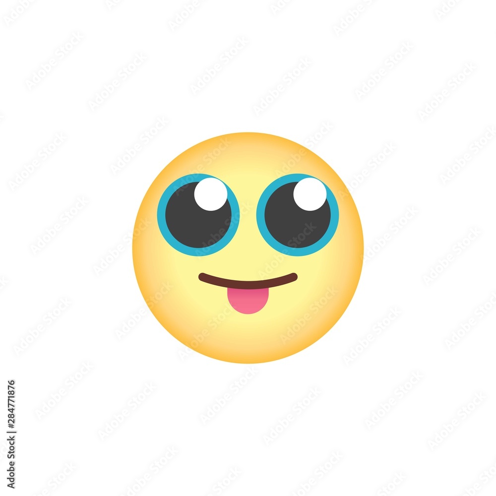 Face with tongue emoticon flat icon, vector sign, Foolish face emoji ...