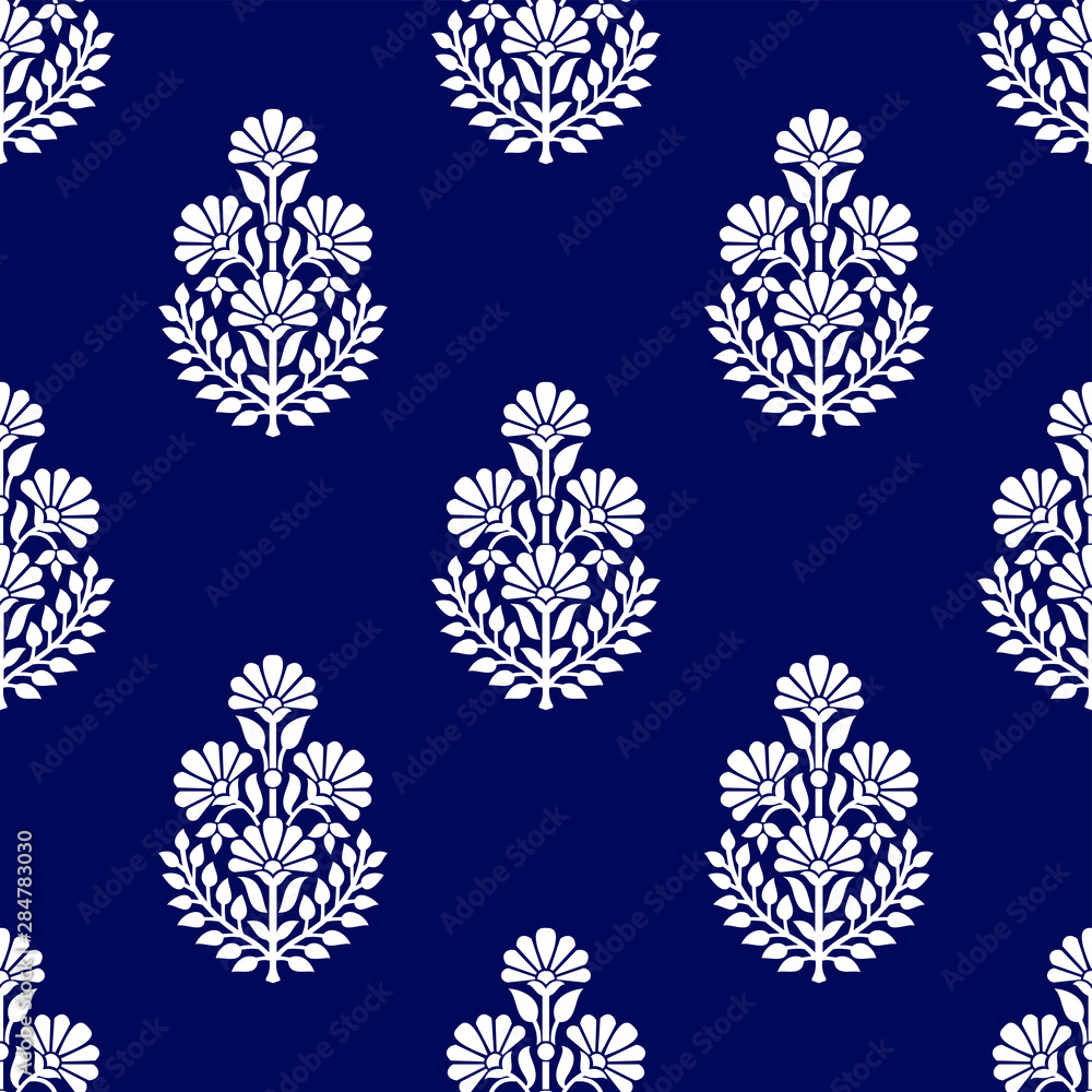 Seamless traditional indian floral pattern Stock Vector | Adobe Stock