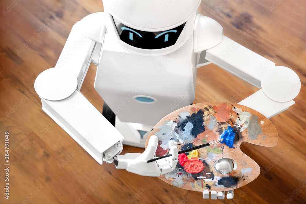 robot ai artificial intelligence is learning creativity Stock Photo ...
